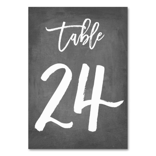 Chic Typography Chalkboard Table Number | Table 24 | Zazzle.com