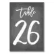 Chic Typography Chalkboard Table Number | Table 26 | Zazzle