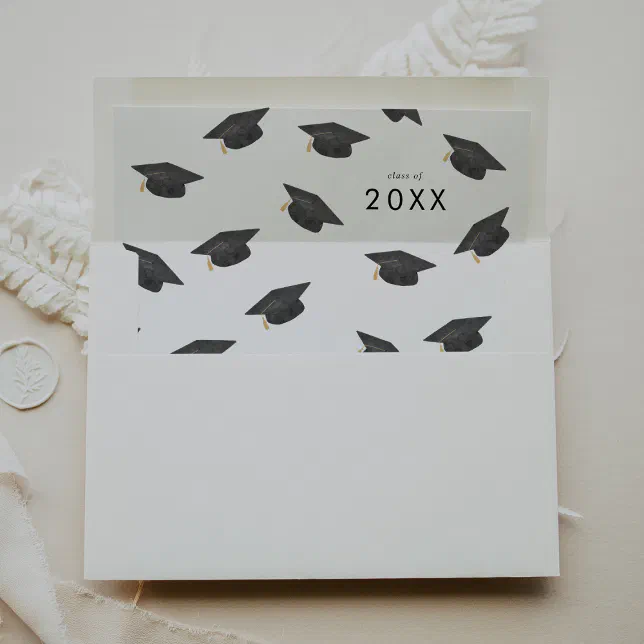 Chic Typography Class of 2024 Grad Cap Graduation Envelope Liner | Zazzle