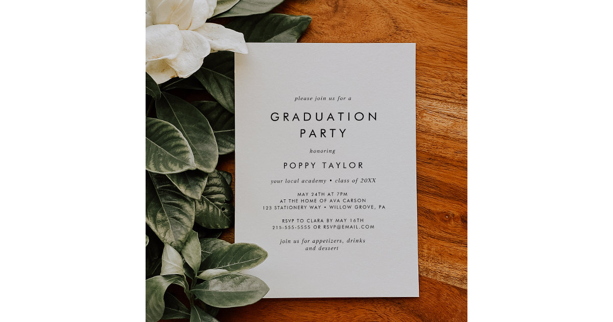 Chic Typography Graduation Party Invitation | Zazzle