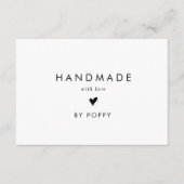 Chic Typography Handmade with Love Thank You Order Enclosure Card | Zazzle