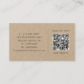 Chic Typography Kraft Paper Logo and QR Code Business Card | Zazzle
