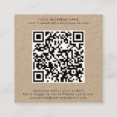 Chic Typography Kraft Paper QR Code Leave A Review Square Business Card ...