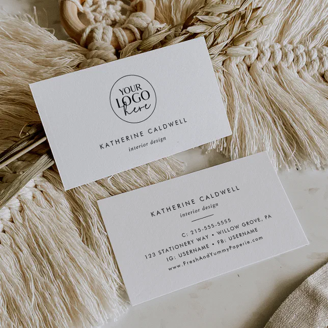 Chic Typography Logo Business Card | Zazzle