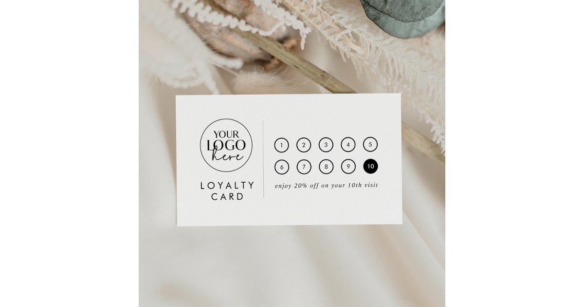 Chic Typography Logo Business Reward 10 Punch Loyalty Card | Zazzle