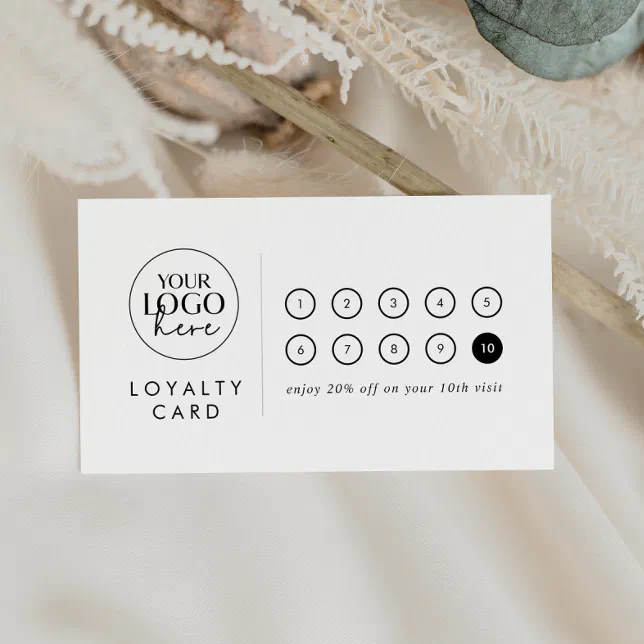 Chic Typography Logo Business Reward 10 Punch Loyalty Card | Zazzle