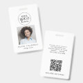 Chic Typography Logo Photo QR Code Business ID Badge | Zazzle