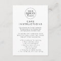 Chic Typography Logo Product Care Instructions Enclosure Card | Zazzle