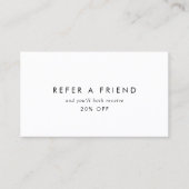 Chic Typography Refer a Friend Referral Card | Zazzle