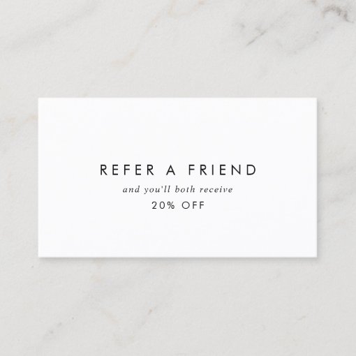Chic Typography Refer a Friend Referral Card | Zazzle