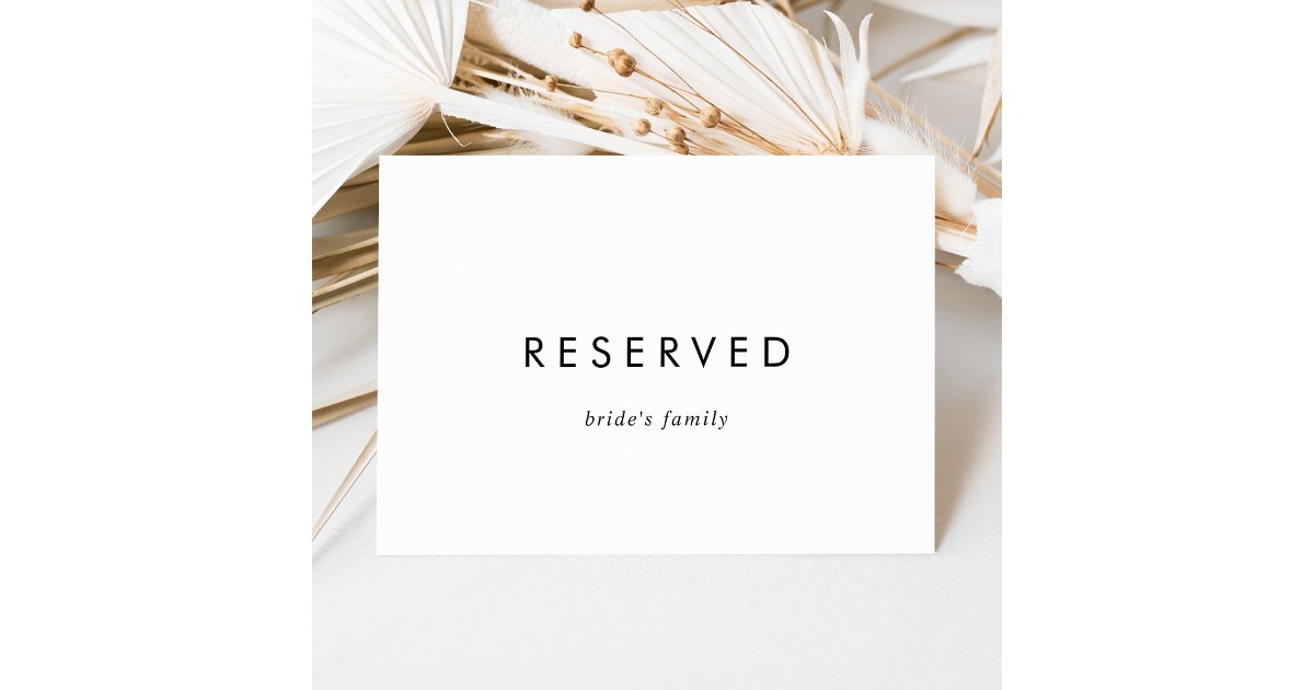 Chic Typography Reserved Sign | Zazzle
