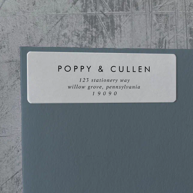 Chic Typography Return Address Label | Zazzle