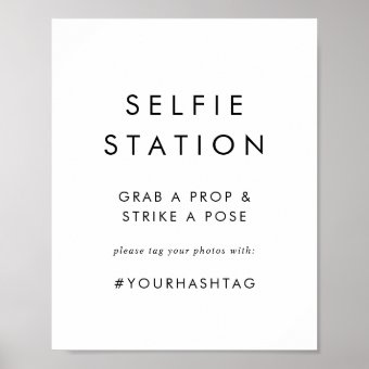 Chic Typography Selfie Station Wedding Sign | Zazzle
