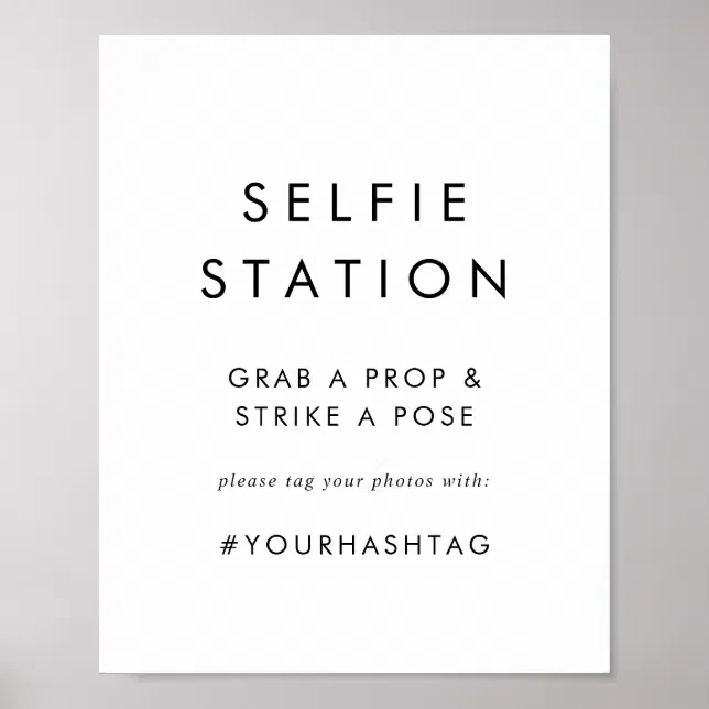 Chic Typography Selfie Station Wedding Sign | Zazzle