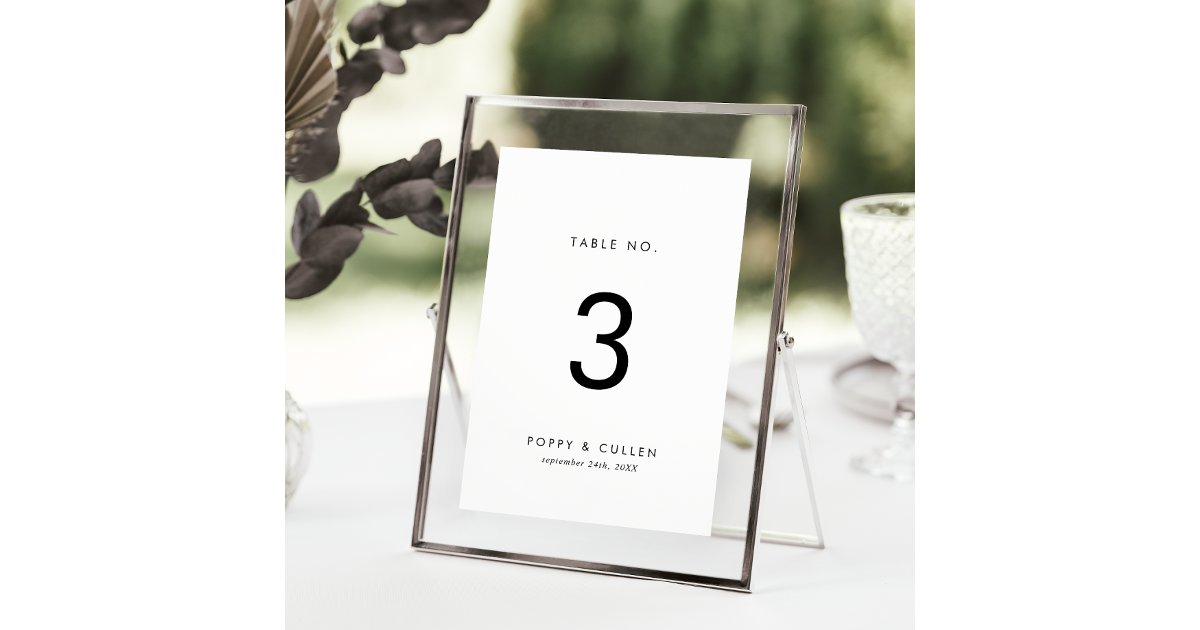 Chic Typography Table Number | Zazzle