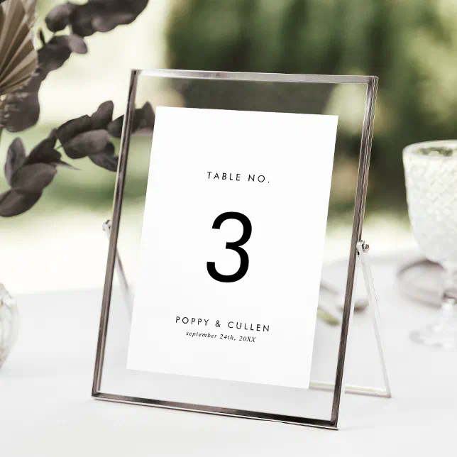 Chic Typography Table Number | Zazzle