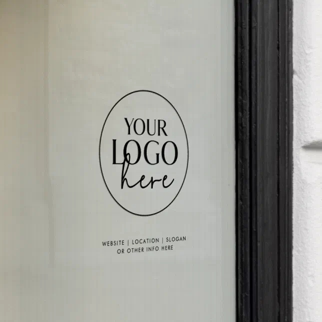 Chic Typography Transparent Business Custom Logo Window Cling | Zazzle