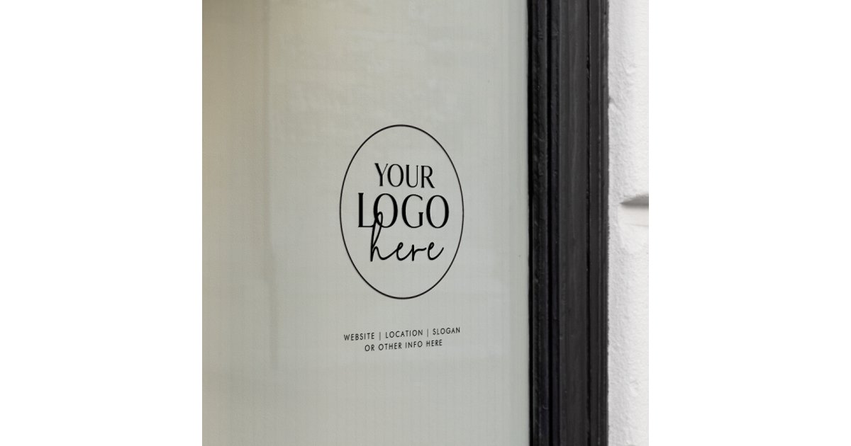 Chic Typography Transparent Business Custom Logo Window Cling | Zazzle