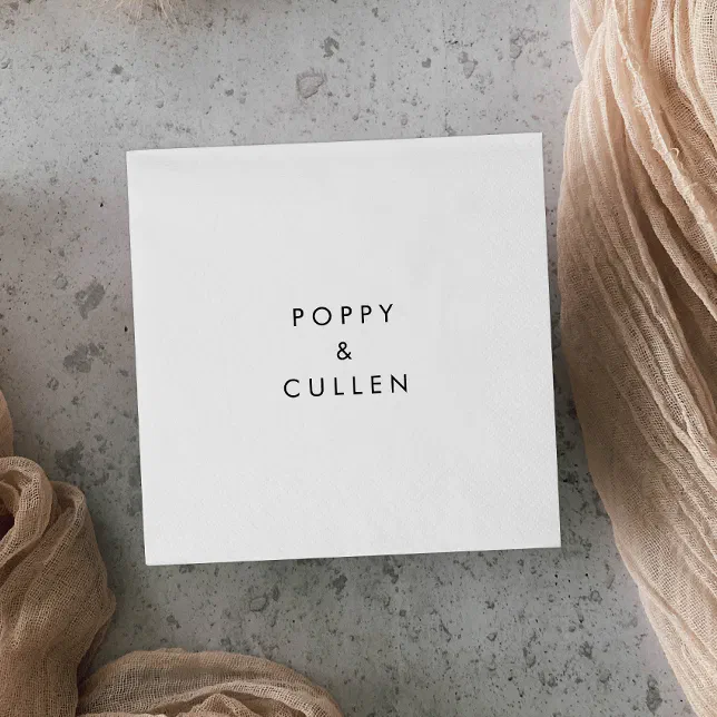 Chic Typography Wedding Napkins | Zazzle