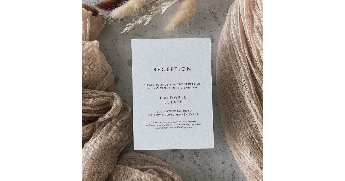 Chic Typography Wedding Reception Enclosure Card | Zazzle
