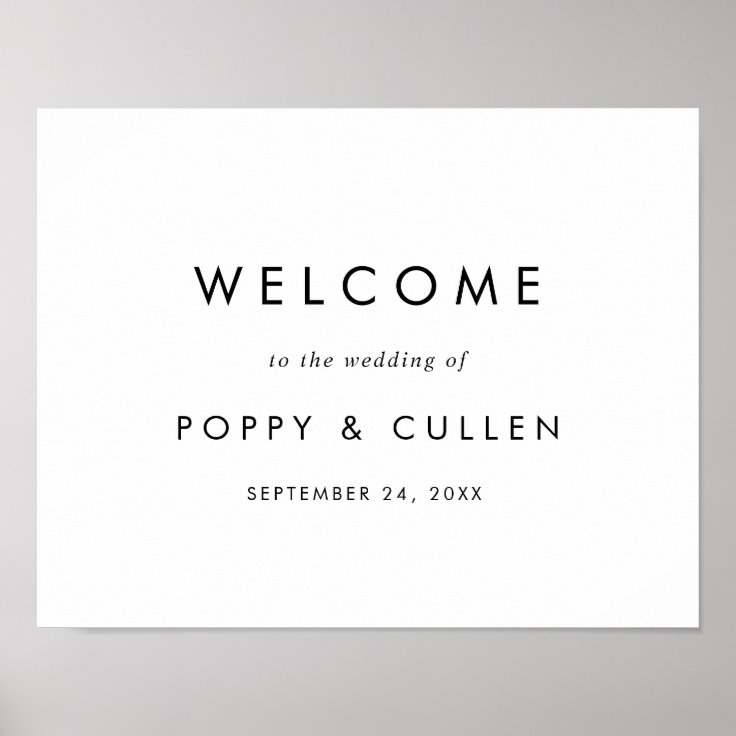 Chic Typography Wedding Welcome Poster | Zazzle