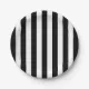 Chic Vertical Stripes Black And White Striped Paper Plates | Zazzle