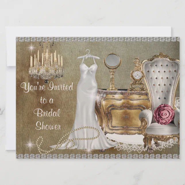 CHIC VINTAGE BRIDAL SHOWER INVITATION | Zazzle