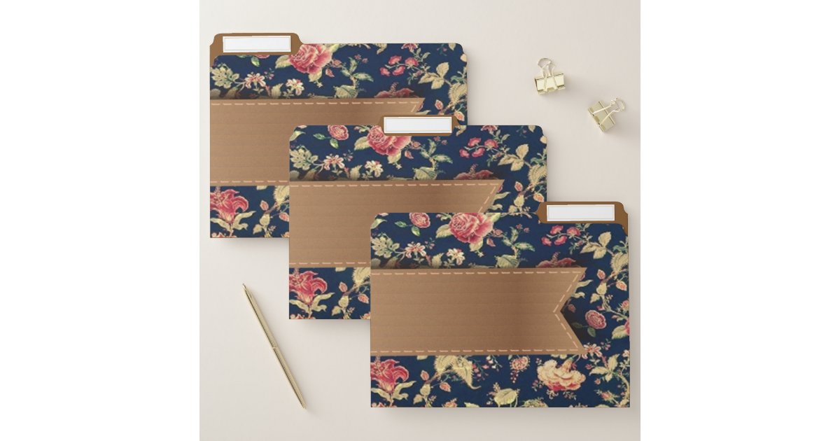 Chic Vintage Floral Pattern File Folder | Zazzle