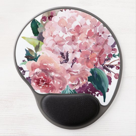 Chic Vintage Girly Pink Watercolor Floral Gel Mouse Pad | Zazzle.com