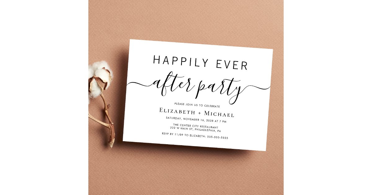Chic Wedding After Party Invitation | Zazzle