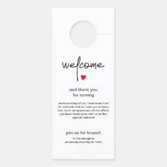 Chic Wedding Guest Shh And Welcome Message Door Hanger | Zazzle