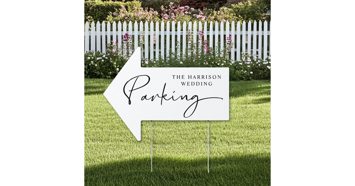 Chic Wedding Parking Sign | Zazzle