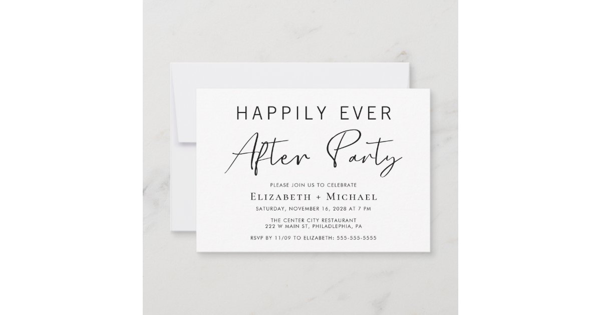 Chic Wedding Reception After Party Invitation | Zazzle
