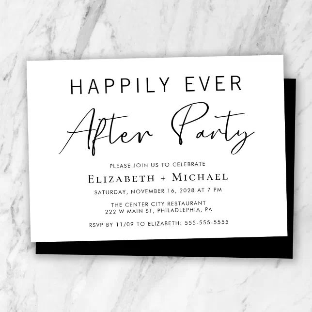 Chic Wedding Reception After Party Invitation | Zazzle