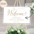 Chic Wedding Welcome White and Gold Acrylic Sign | Zazzle