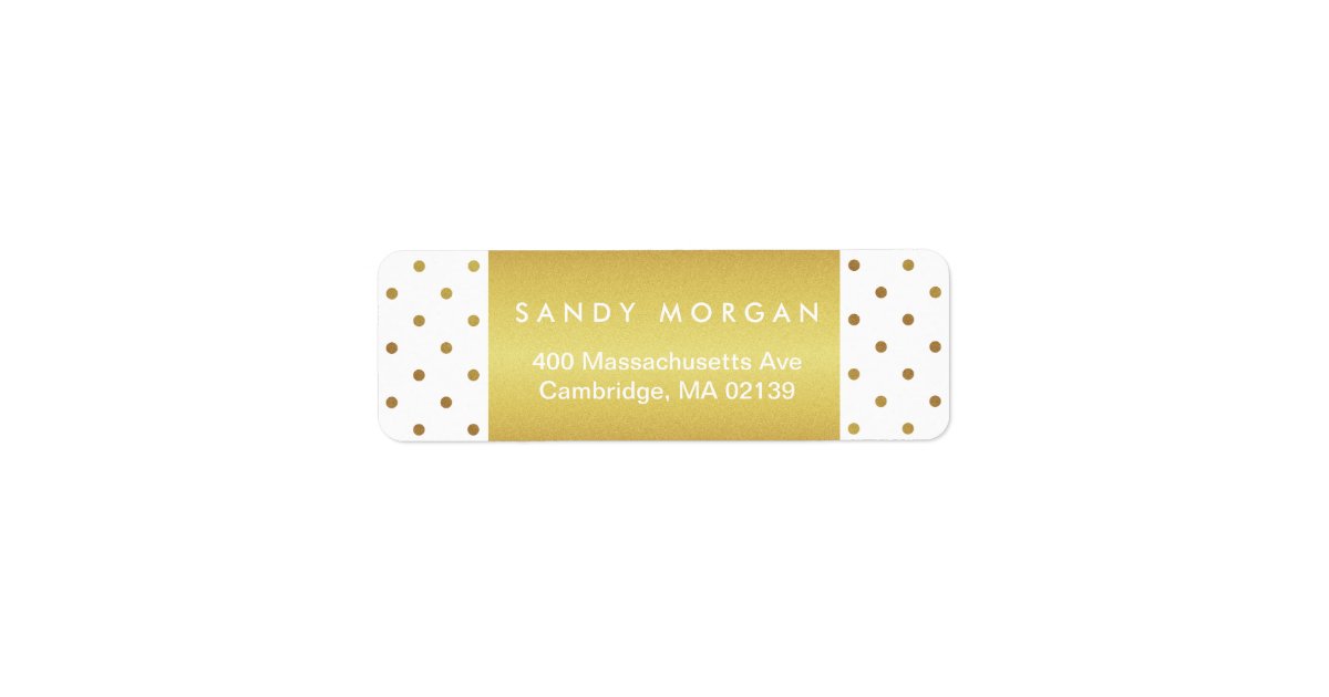 Chic White and Gold Glitter Polka Dots Label | Zazzle