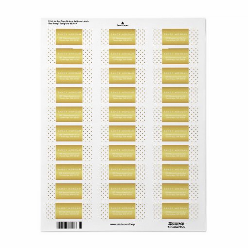 Chic White and Gold Glitter Polka Dots Label | Zazzle