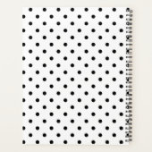 Chic White Black Polka Dots Pattern Planner | Zazzle