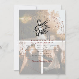 Chic white overly minimalist 3 photos invite | Zazzle