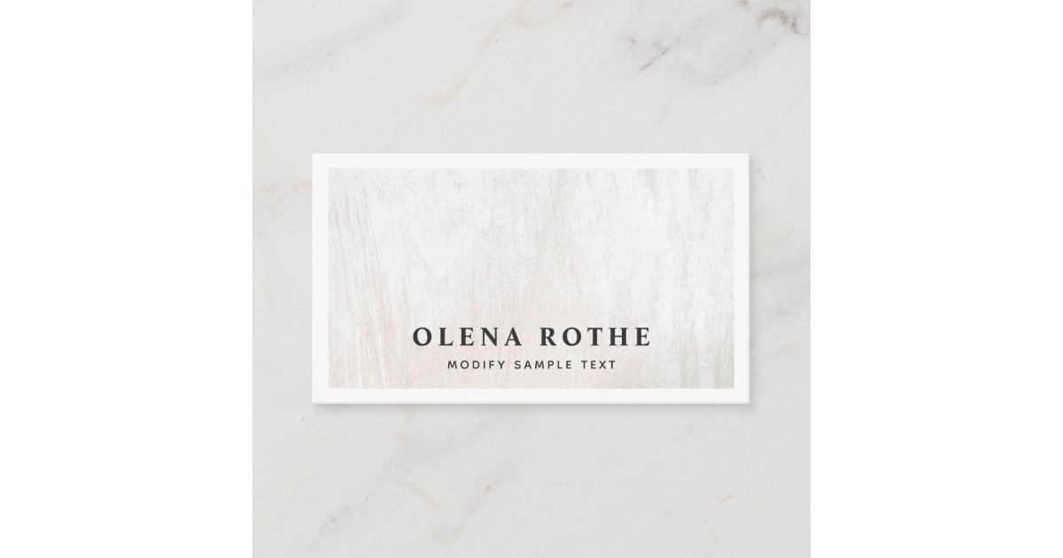 Chic White Wood Professional Calling | Zazzle