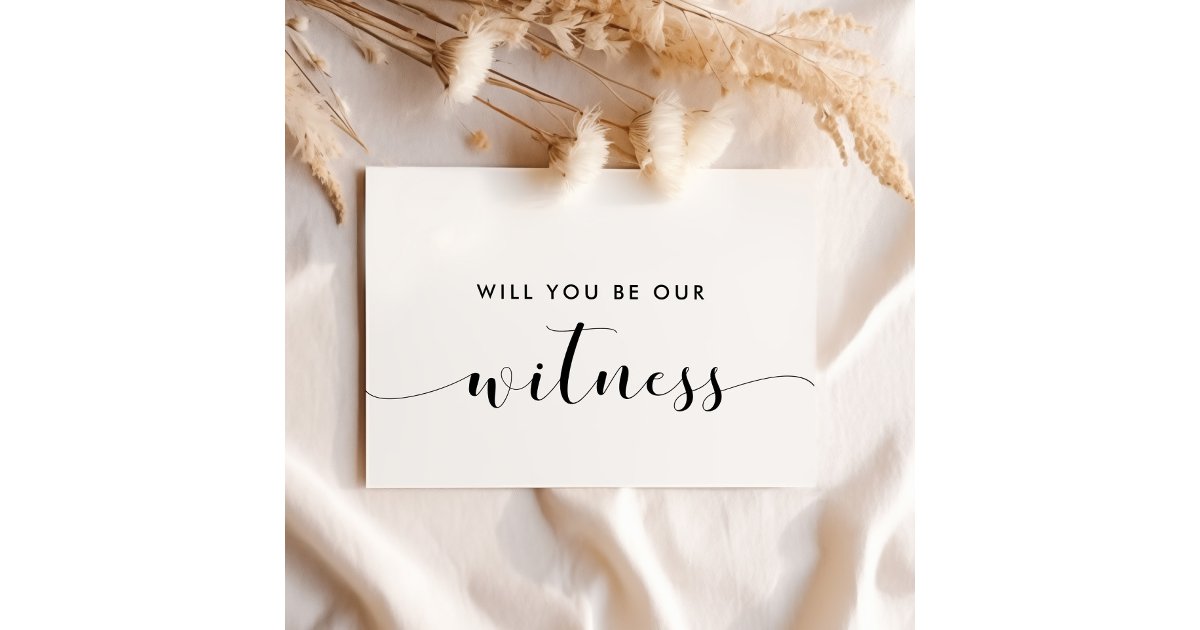 Chic Will you be our witness proposal card | Zazzle