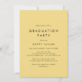 Chic Yellow Graduation Party Invitation | Zazzle