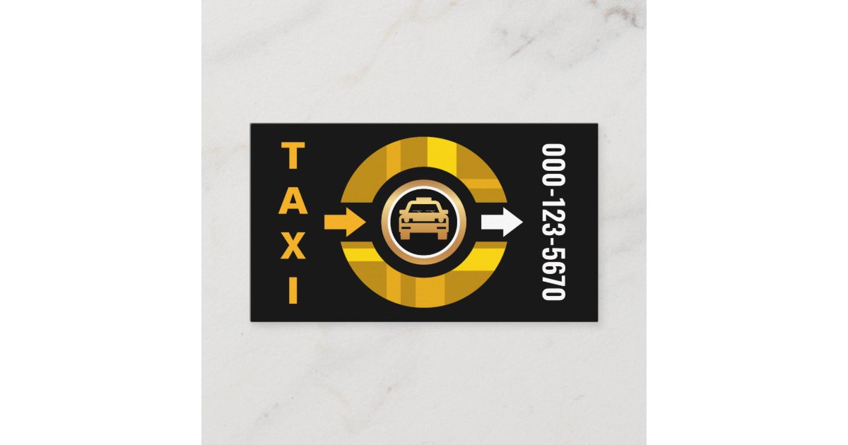 Chic Yellow Taxi Wheel Cab Driver Business Card | Zazzle