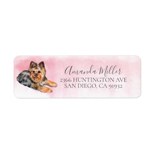 Chic Yorkie Return Address Label | Zazzle