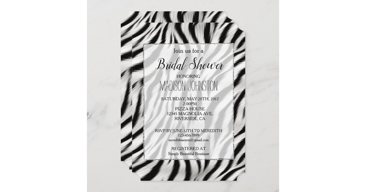 Chic Zebra Print Invitation | Zazzle