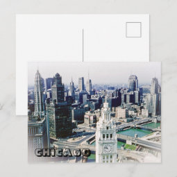 CHICAGO 1954 SKYLINE WEST FROM TRIBUNE TOWER PHOTO POSTCARD | Zazzle
