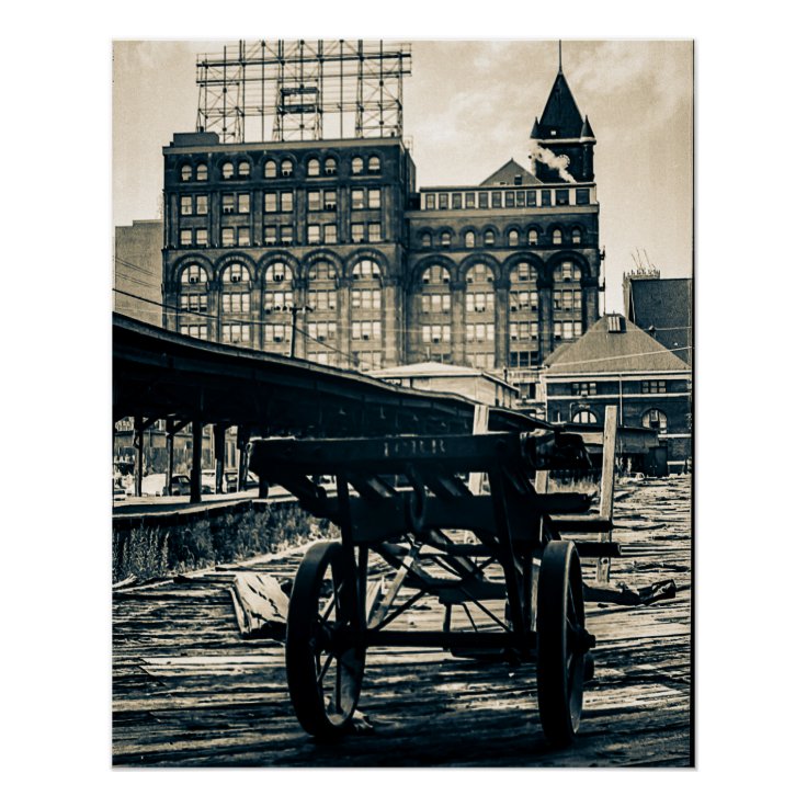 Chicago Central Rail Yards Train Depot ICRR 1960's Poster | Zazzle