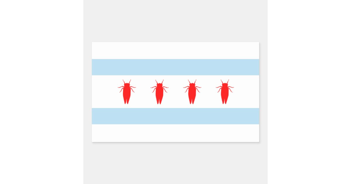 Chicago Cicada Flag Sticker | Zazzle