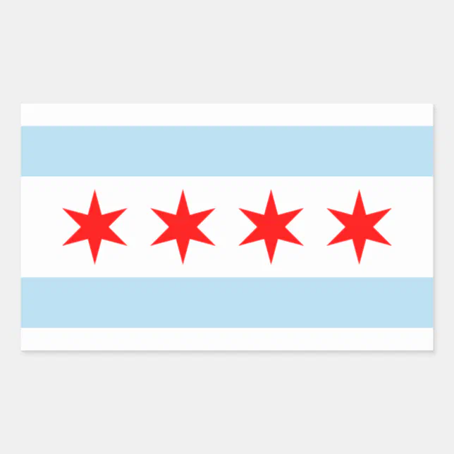 Chicago City Flag Rectangle Sticker | Zazzle
