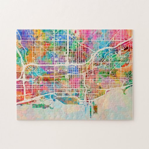 Chicago City Street Map Jigsaw Puzzle | Zazzle